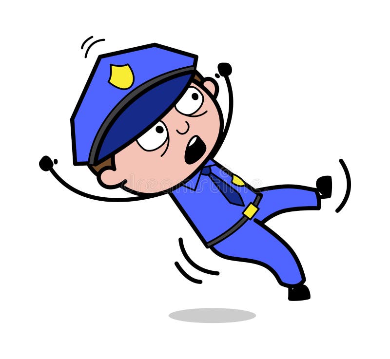 Fall Down - Retro Cop Policeman Vector Illustration Stock Illustration ...
