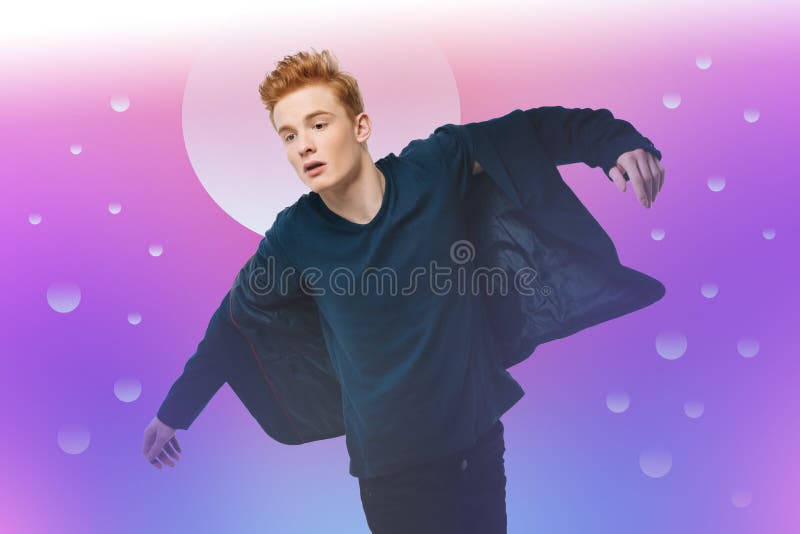 Surprised Guy Moving His Hands Stock Image - Image of facial, body ...