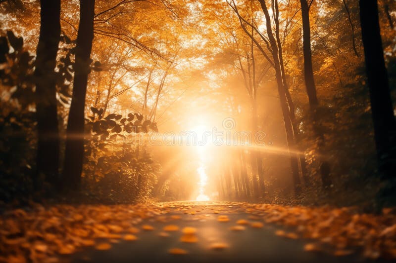 a fall dreamy landscape stock illustration. Illustration of nature ...