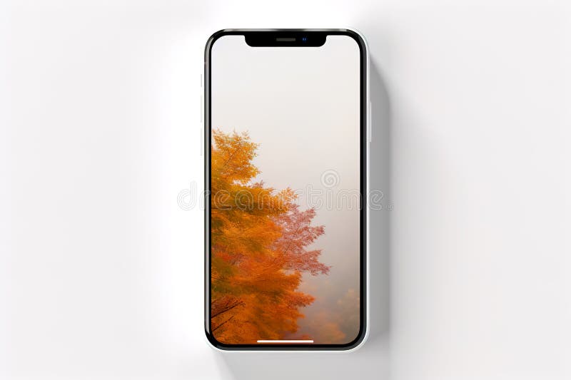 Fall Empty Phone Mockup, Transparent White Background Stock ...