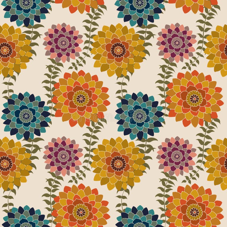 Colorful Seamless Floral Design Stock Illustrations – 482,035 Colorful ...