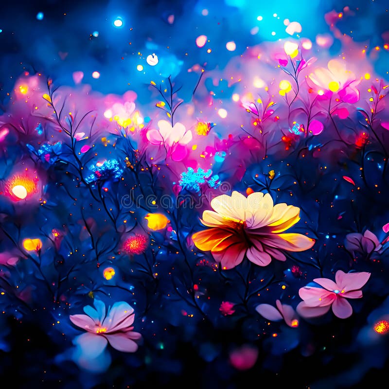 Fall Flower Glow Backgrounds Stock Illustration - Illustration of bloom ...