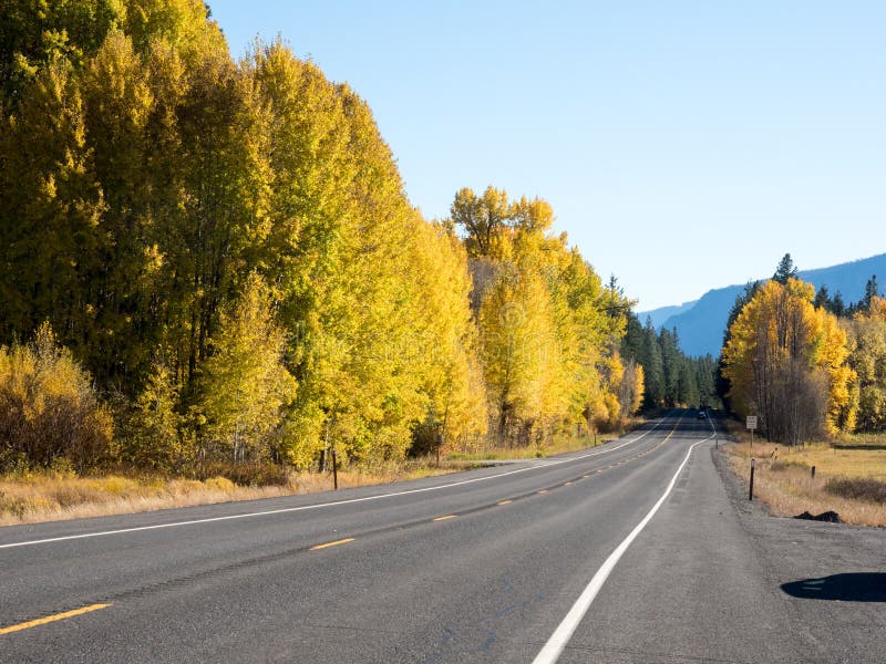 Fall Foliage Along US Highway 2 in Cascade Mountains Stock Photo ...