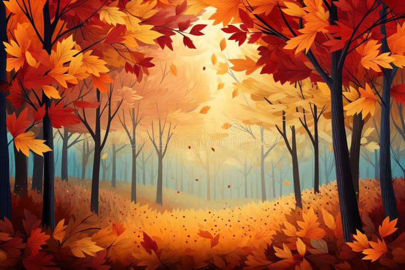 Fall Foliage Backdrop Vector Background Stock Illustration ...