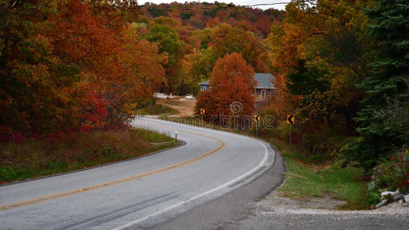 Fall Foliage with Curved Road Stock Image - Image of dardanelle, nature ...