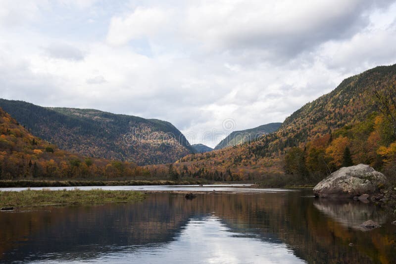 Fall Foliage in Jacques Cartier National Park in Quebec Stock Photo ...