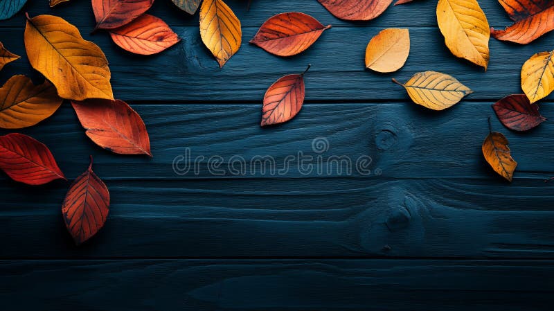 Fall Foliage Texture Using Autumn Leaves on Aged Wood, a Rustic ...