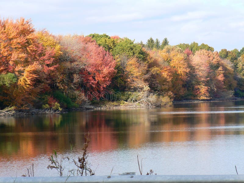 Fall Foliage stock photo. Image of reservoir, shore, water - 66485190