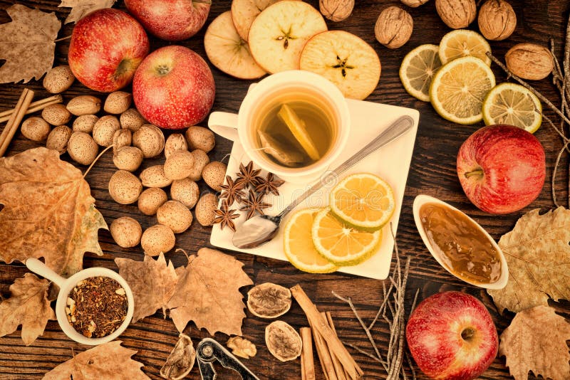 Fall food stock image. Image of cinnamon, nuts, herbal - 44717155