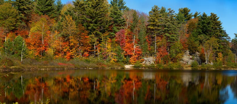 Fall forest reflections stock photo. Image of coastline - 34702060