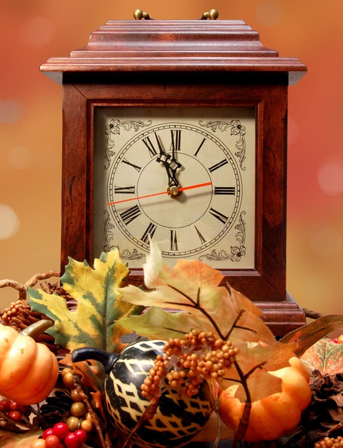 Fall Forwad Spring Back Clock Stock Photo - Image of leaves, timing ...