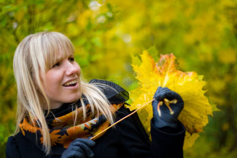 Fall girl stock image. Image of beautiful, fall, alone - 13289675