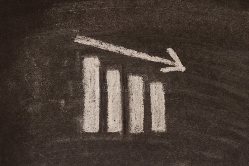 Fall Graph with an Arrow To the Bottom, Fall Chart. Stock Image - Image ...