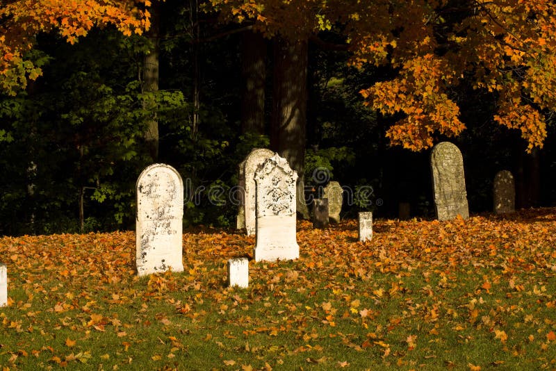 Fall graveyard stock photo. Image of yellow, tombs, outside - 16254714