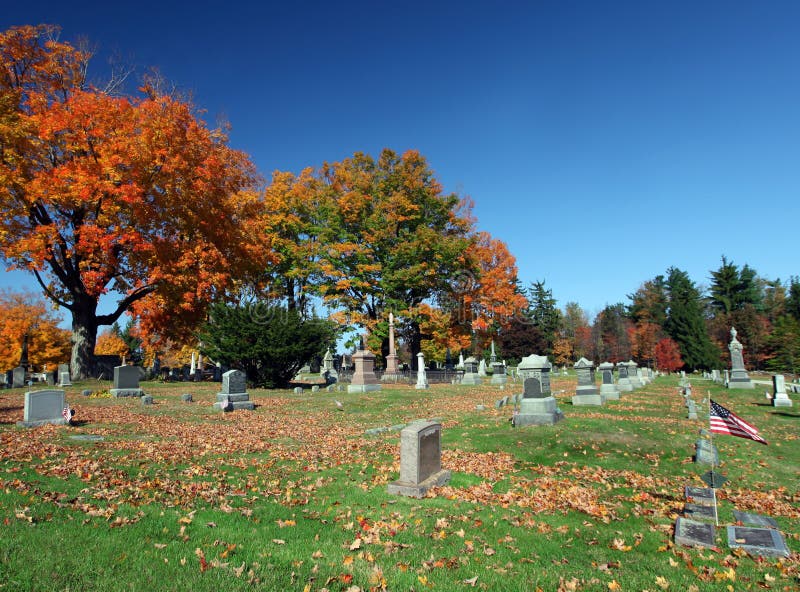 Autumn cemetery stock photo. Image of fall, buried, colors - 15958486
