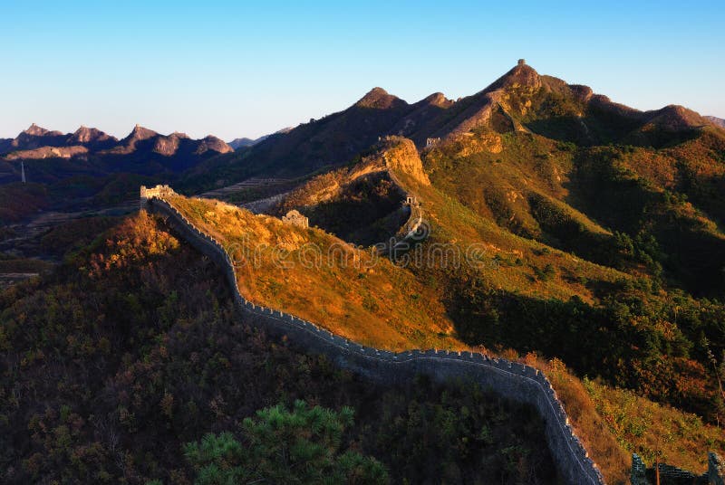 In the Fall of the Great Wall Stock Image - Image of great, sunset: 7285315