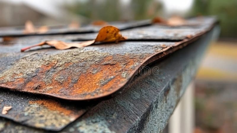 Fall Gutter Care: Overflowing Gutters Full of Fallen Leaves Stock Photo ...
