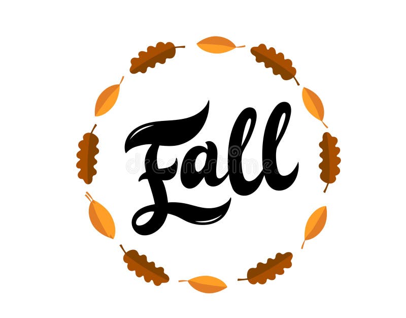 Fall. Hand drawn lettering stock illustration. Illustration of font ...