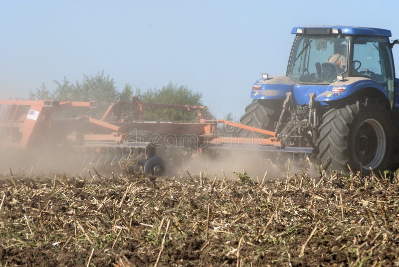 Fall Harrowing with Tractor Closeup Stock Image - Image of landscape ...