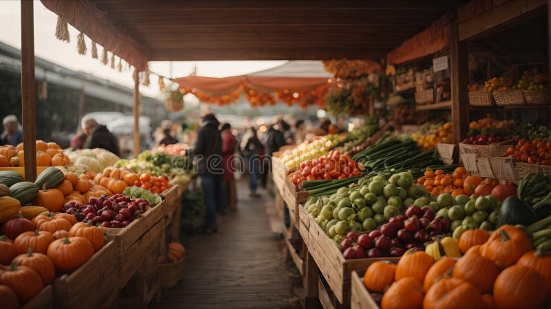 Fall Harvest Market with Vegetables and Fruits. AI Generated Stock ... Fall Harvest Market with Vegetables and Fruits. AI Generated Stock ...
