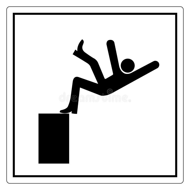 Fall Hazard Symbol Sign, Vector Illustration, Isolate on White ...