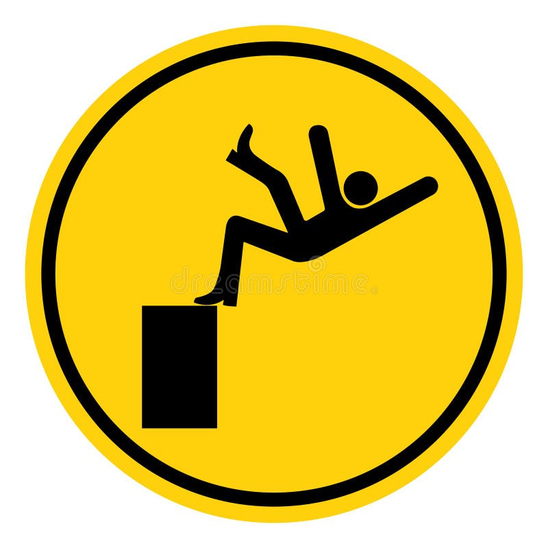 Fall Hazard Symbol Sign, Vector Illustration, Isolate on White ...