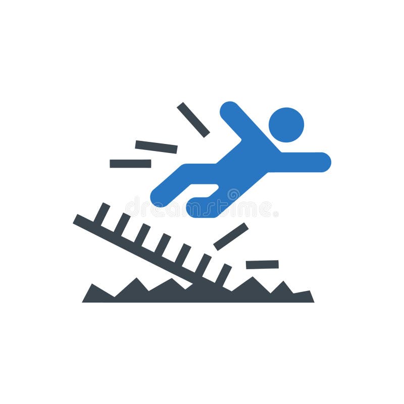 Fall Hazard Warning Icon stock vector. Illustration of caution - 377662771