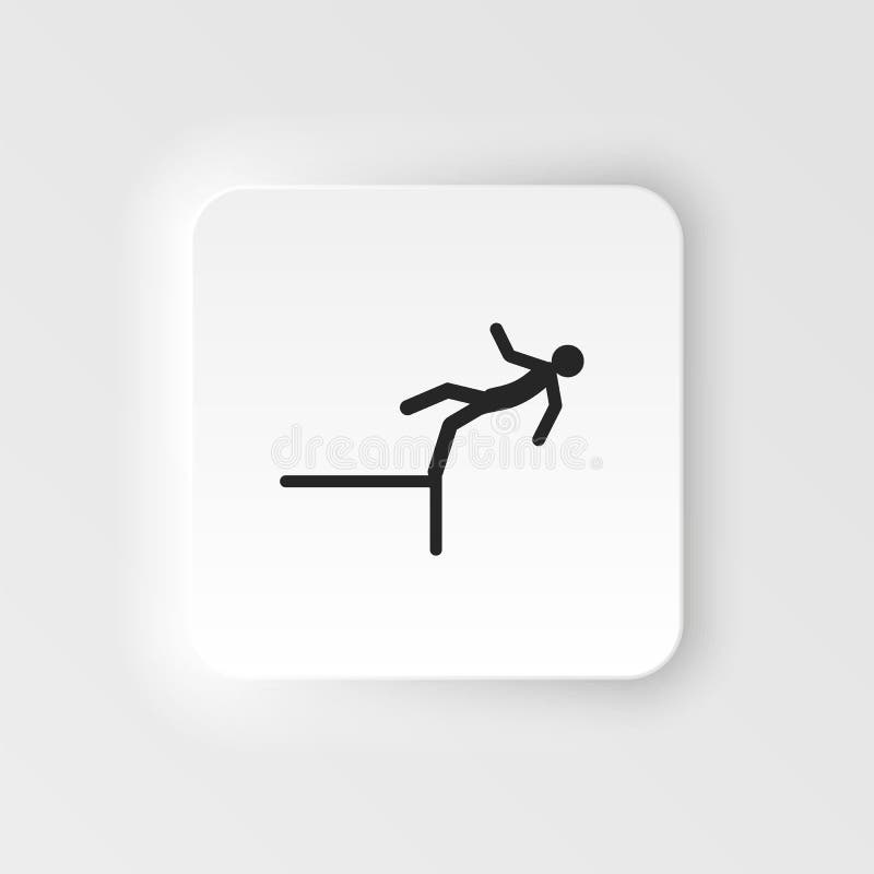 Fall from Height Vector Neumorphic Icon Illustration Isolated . Heights ...