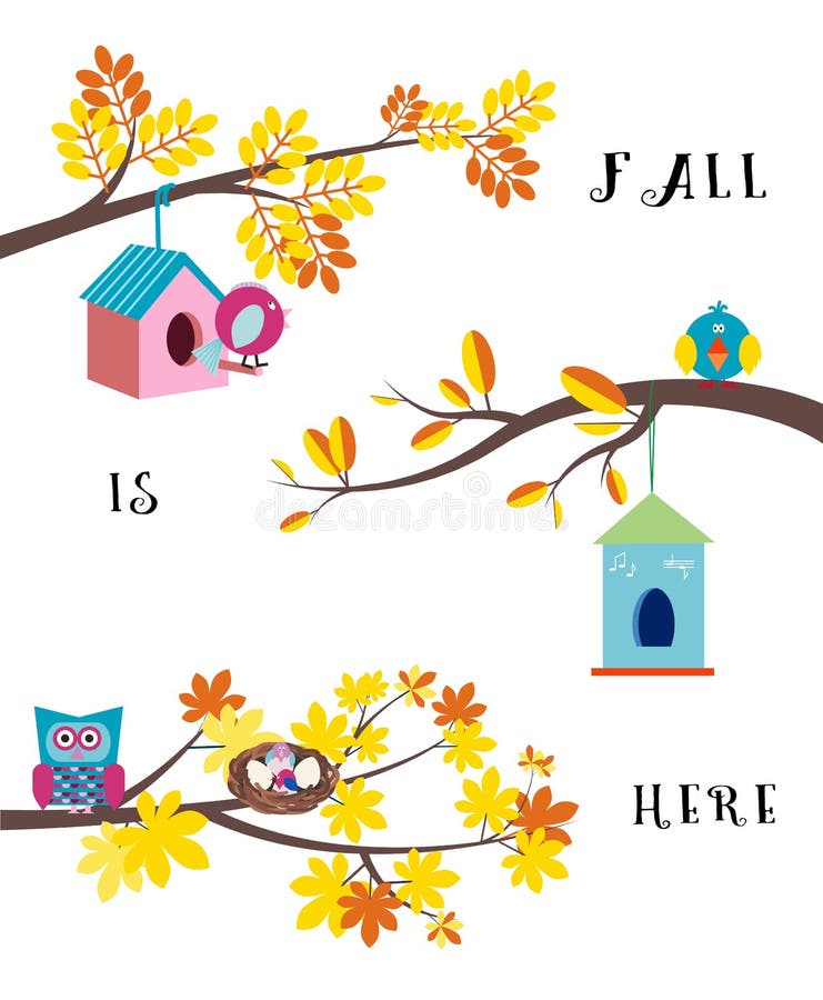 Fall is Here Flat Vector Border Set Stock Vector - Illustration of ...