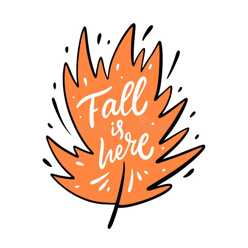 Fall is Here Lettering Sticker Stock Vector - Illustration of card ...