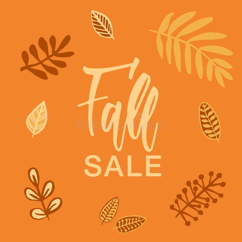 Fall is Here! Modern Calligraphy and Falling Leaves on Bright or Stock ...