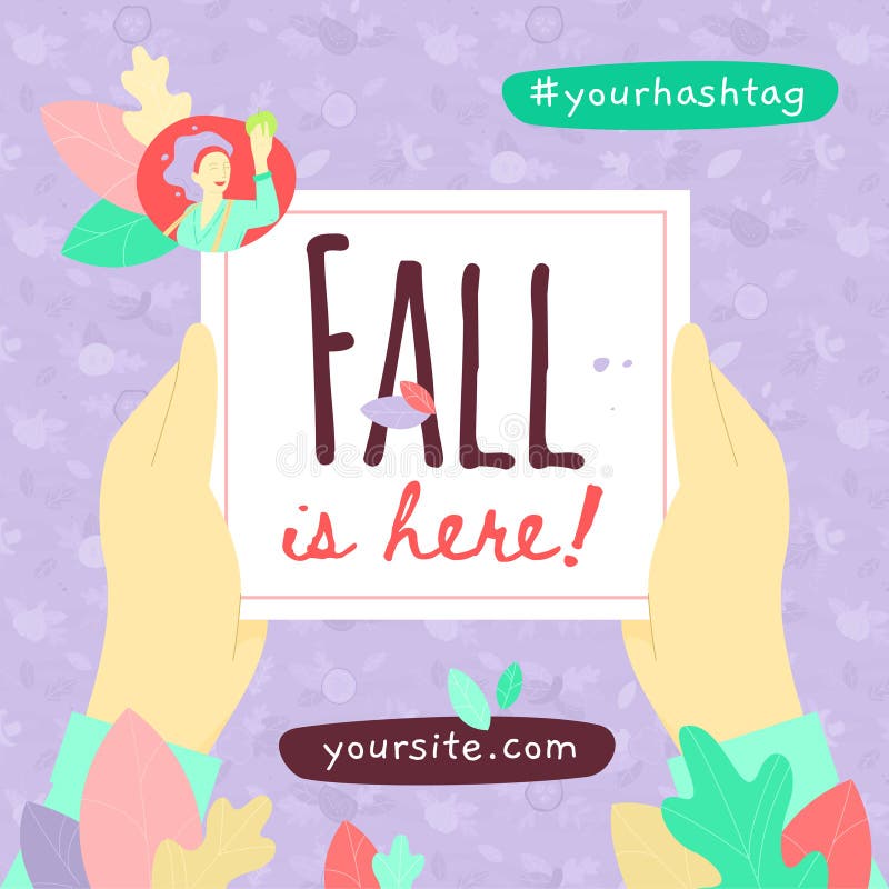 Fall is here stock vector. Illustration of square, harvest - 122800680