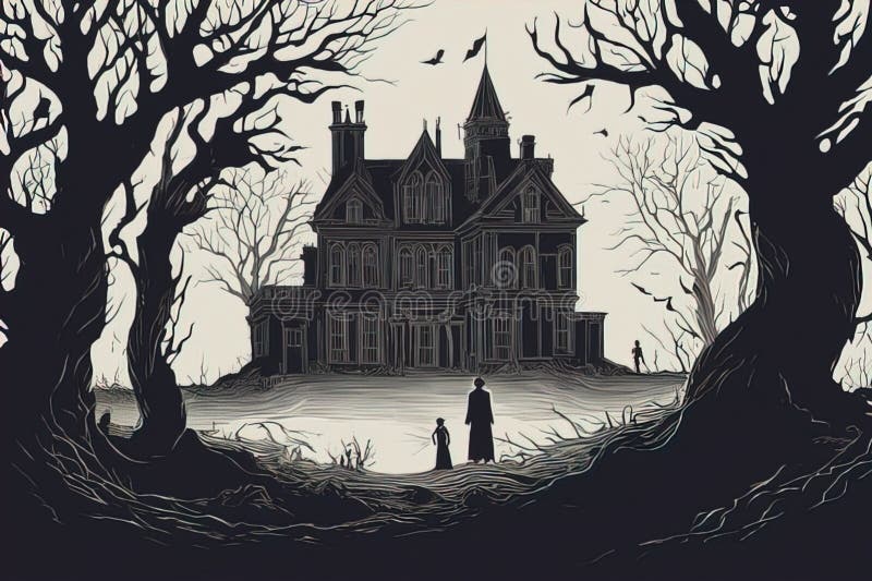 The Fall of the House of Usher Stock Illustration - Illustration of ...