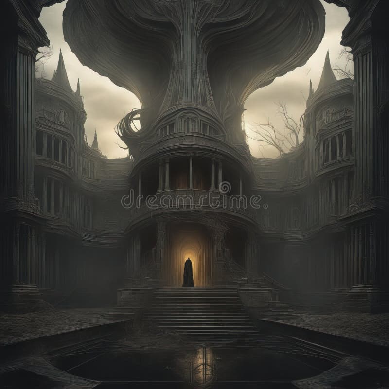 The Fall of the House of Usher Stock Illustration - Illustration of ...