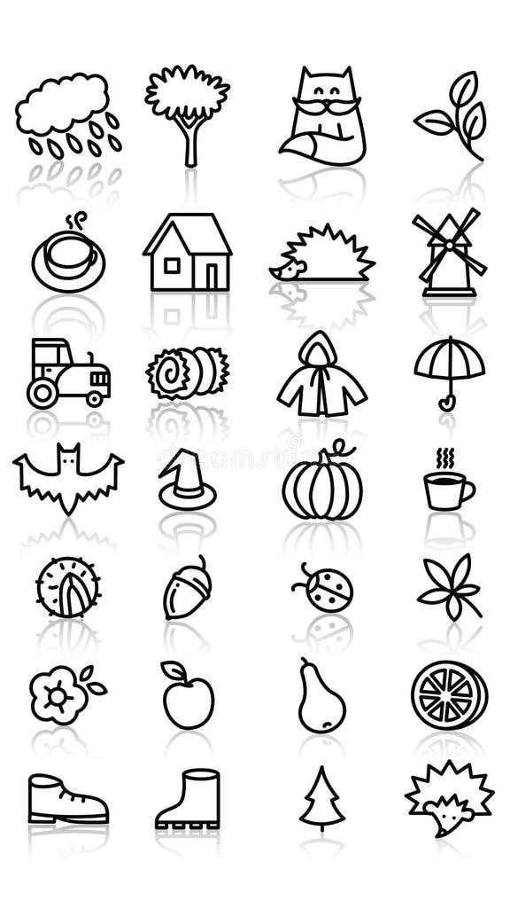 Fall icons stock vector. Illustration of autumn, agriculture - 45289447