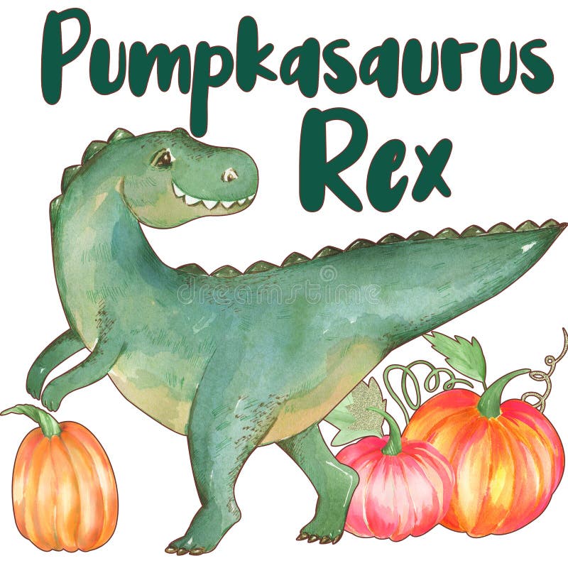 Fall Illustration with Dinisaur. Autumn Kids Sublimation Design with ...
