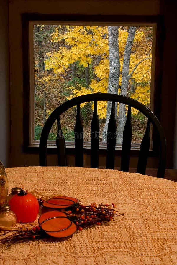 Fall inside and out stock photo. Image of trees, table - 347748