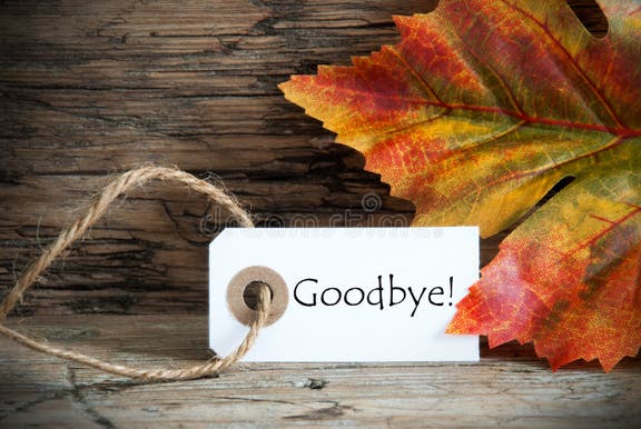 Fall Label with Goodbye stock image. Image of concept - 43661333