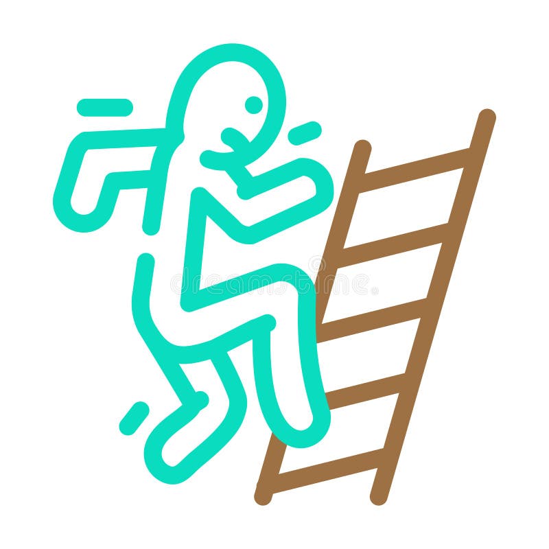 Fall Ladder Accident Color Icon Vector Illustration Stock Vector ...