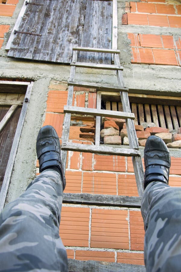 Fall from the ladder stock photo. Image of fall, work - 71780606