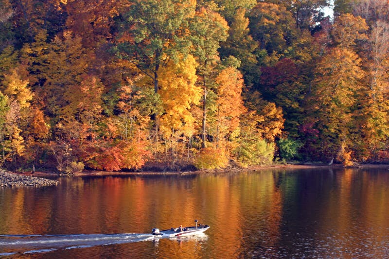 Fall at the Lake stock image. Image of lake, clouds, fall - 1458219