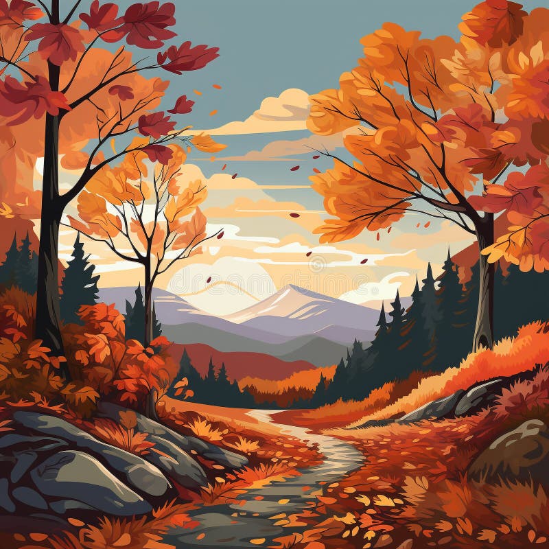 Fall foliage art stock illustration. Illustration of withering - 295389587