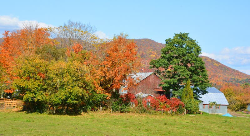 Fall Landscape Eastern Townships Stock Image - Image of lawn, lake ...