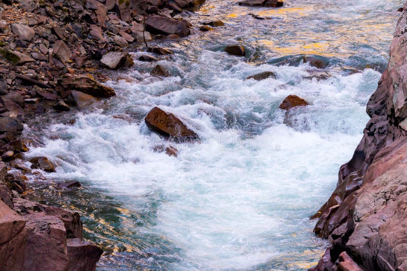 Fall Landscape with Mountain River and Forest Stock Image - Image of ...