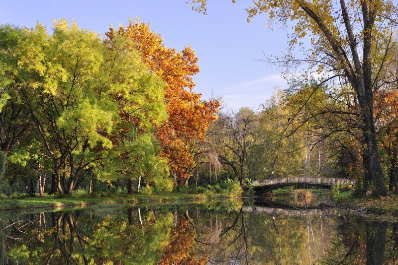 Fall Landscape Scene in City Park Skopje #1 Stock Image - Image of ...