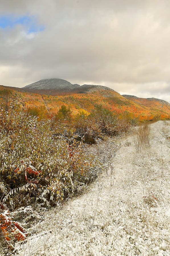 Fall landscape with snow stock image. Image of landscape - 80857087