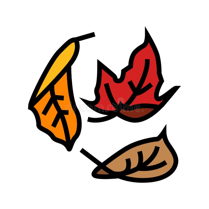 Fall Leaf Autumn Color Icon Vector Illustration Stock Vector ...