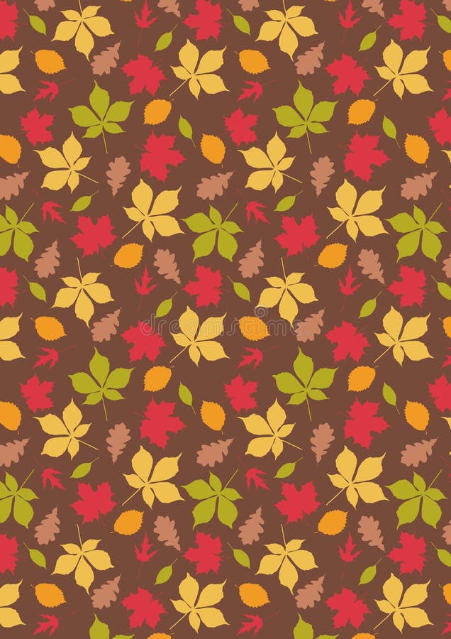 Fall Maple Leaf with Brown Background Print /pattern Stock Vector ...