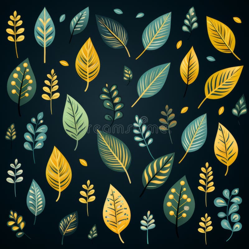 Fall Leaf Icon Pattern Design Management Stock Illustration ...