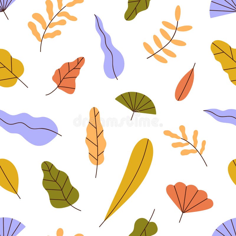 Fall Leaf Pattern. Seamless Background, Texture Design with Autumn ...